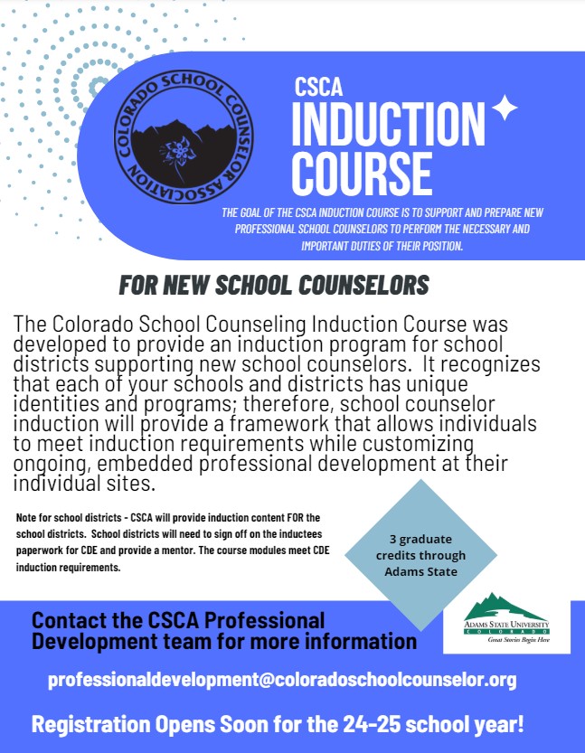 Induction course | Colorado School Counselor Association